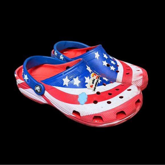CROCS | Shoes | Crocs Red White Blue Stars Stripes American Flag Clog ...